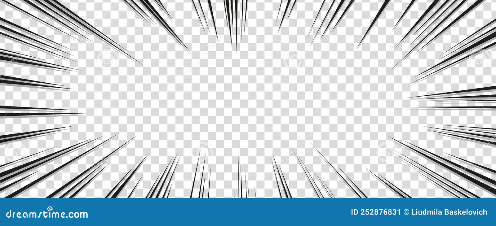 Manga Comic Effect on Transparent Background. Motion Radial Lines for ...