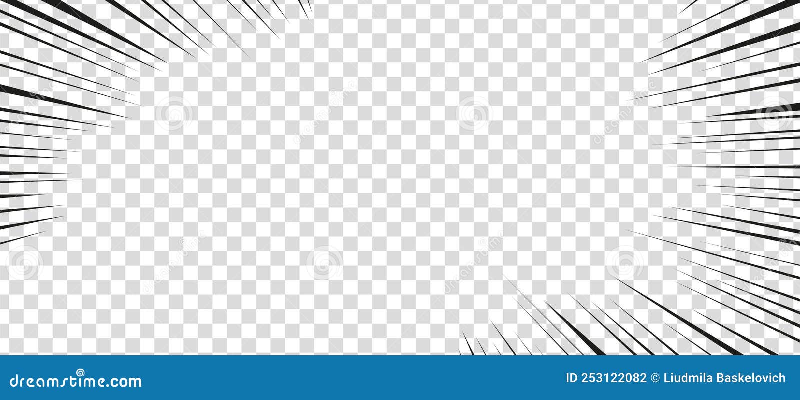 Manga Comic Effect on Transparent Background. Motion Radial Lines for ...