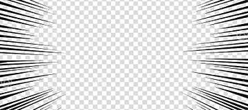 Manga Comic Effect on Transparent Background. Motion Radial Lines for ...