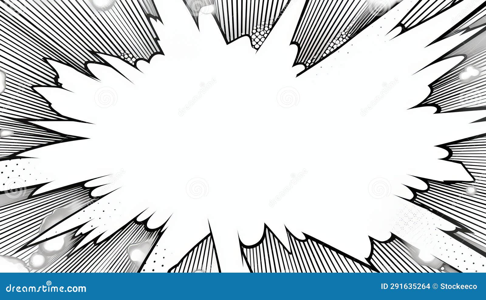 Manga Comic Explosion: Black and White Film Style Illustration Stock ...