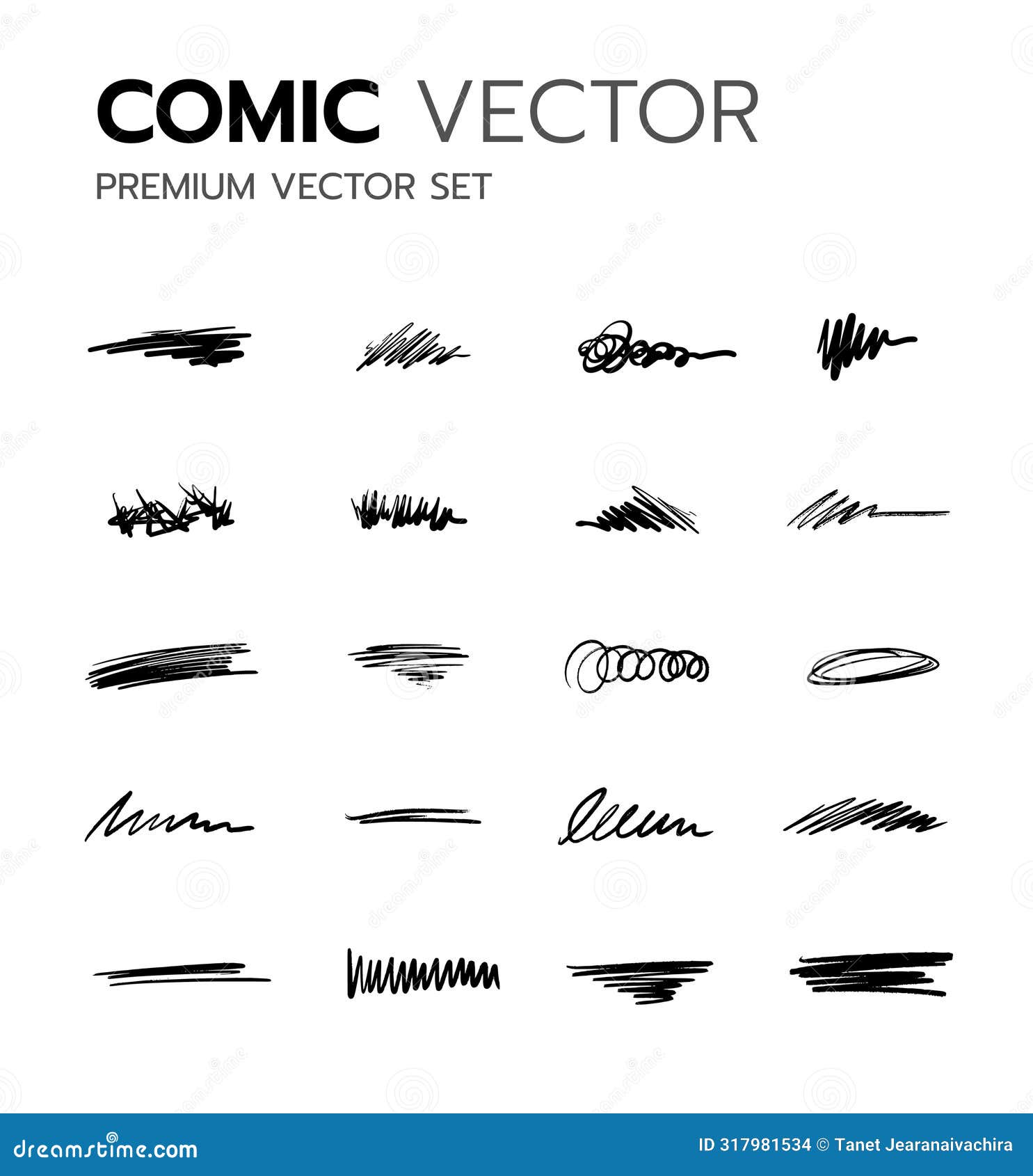 Manga Comic Expression Style Line Elements for Character Emotion. Stock ...