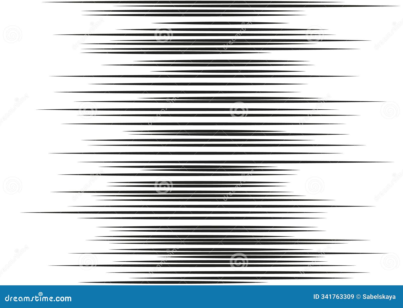 Manga Effect with Horizontal Motion or Sound Lines in Black and White ...