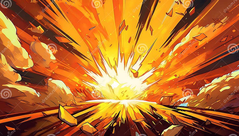Manga Explosion with Sharp Edged Sunburst Patterns and Dynamic Colors ...