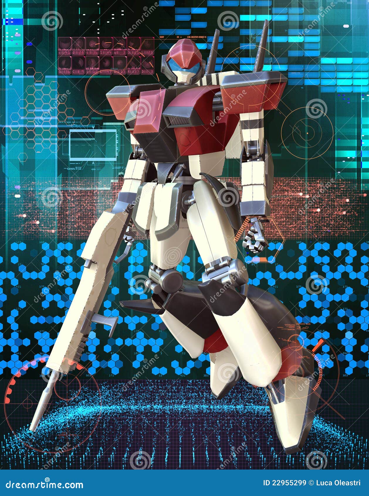 Manga giant robot stock illustration. Illustration of planet - 22955299