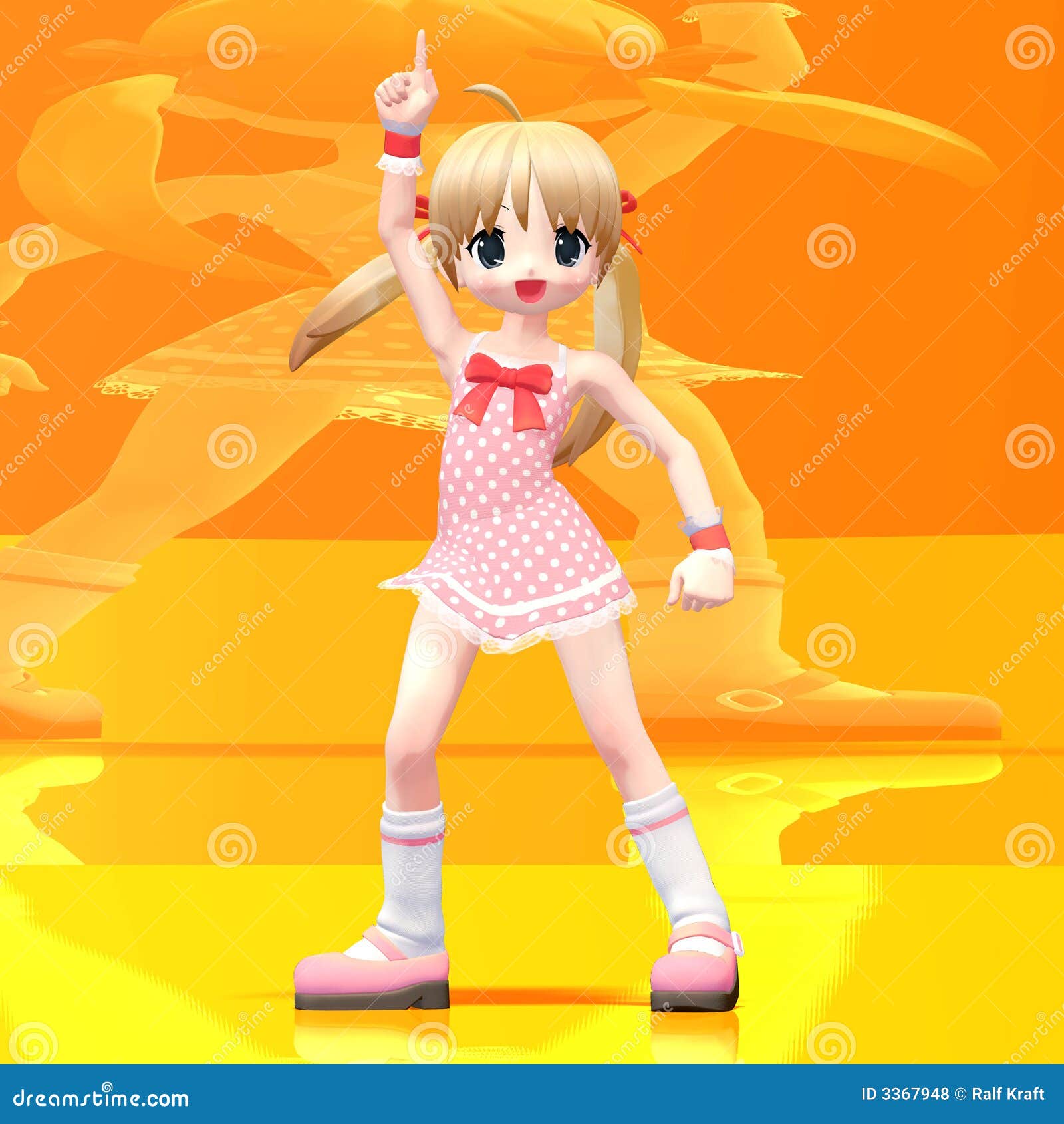 Manga Girl dances stock illustration. Illustration of isolated - 3367948