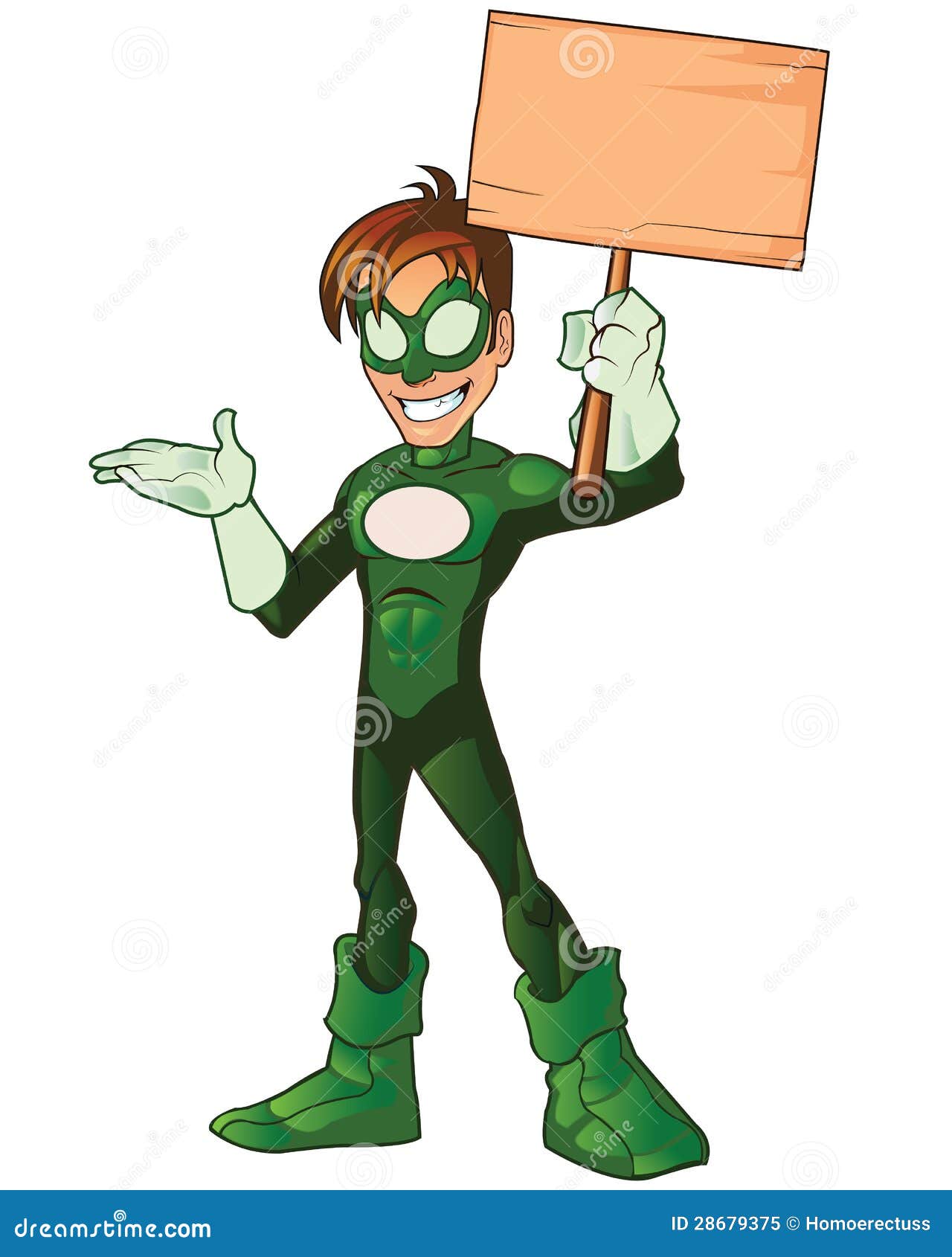 Manga Green Super Hero stock illustration. Illustration of mask - 28679375