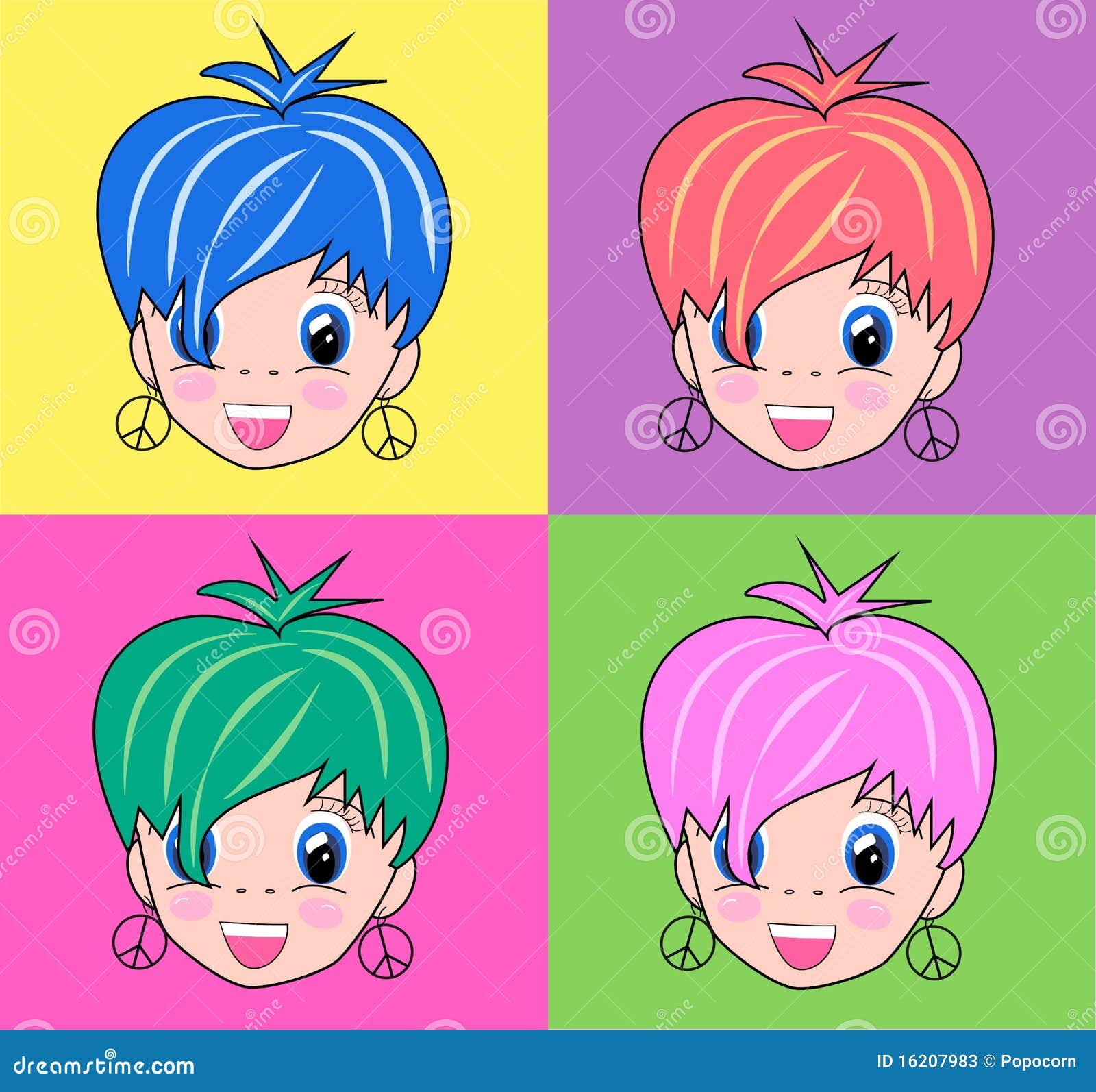 Manga pattern stock vector. Illustration of colour, colorful - 16207983