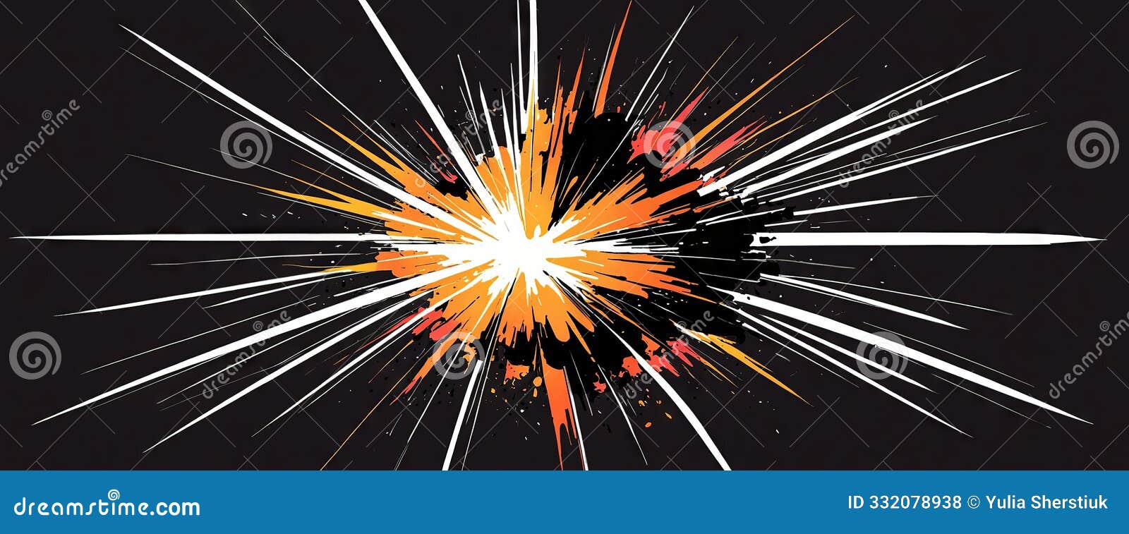 Manga Speed Line Explosion Effect Comic Motion Element Action Graphic ...