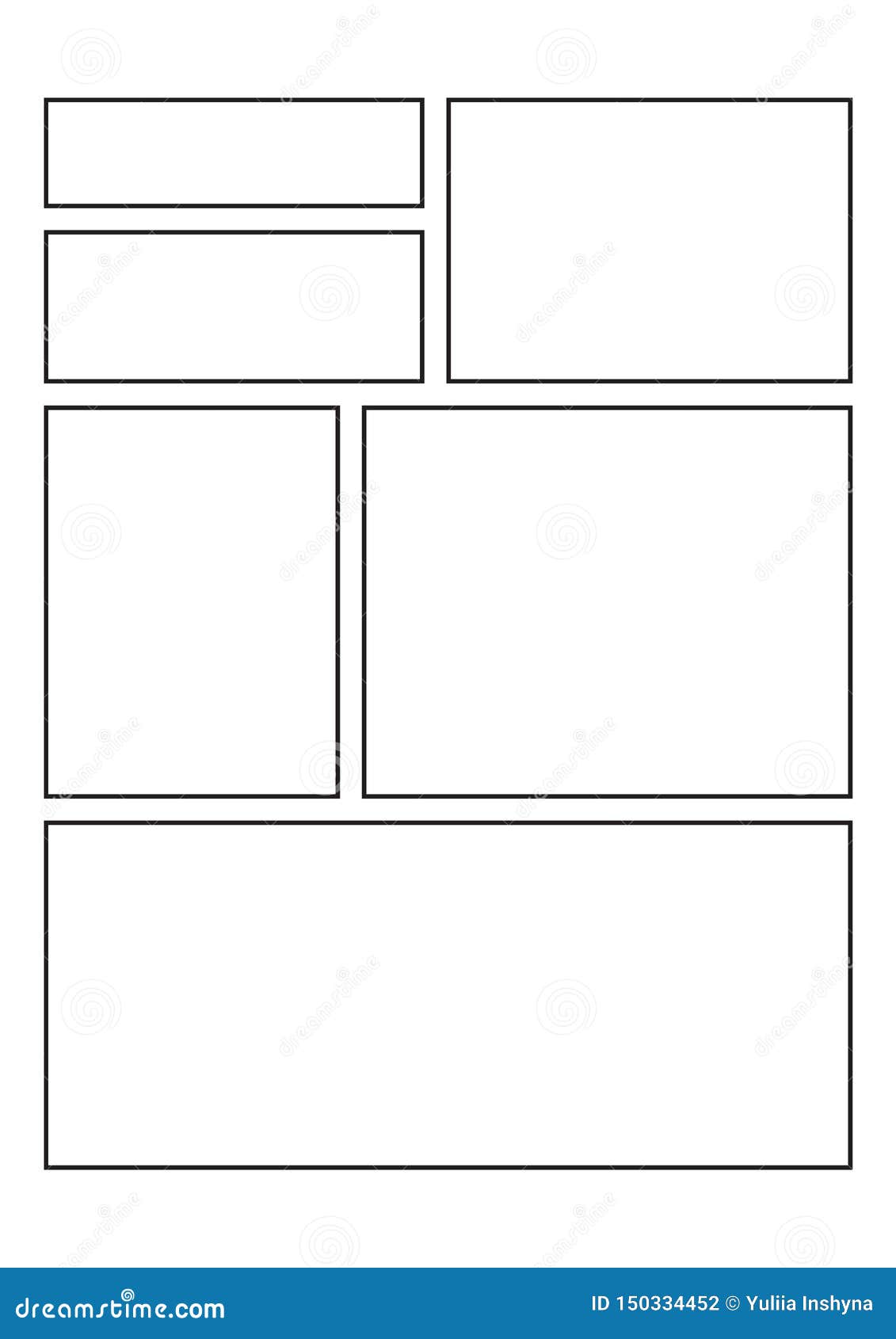 Manga Storyboard Layout Template for Drawing Stock Vector ...