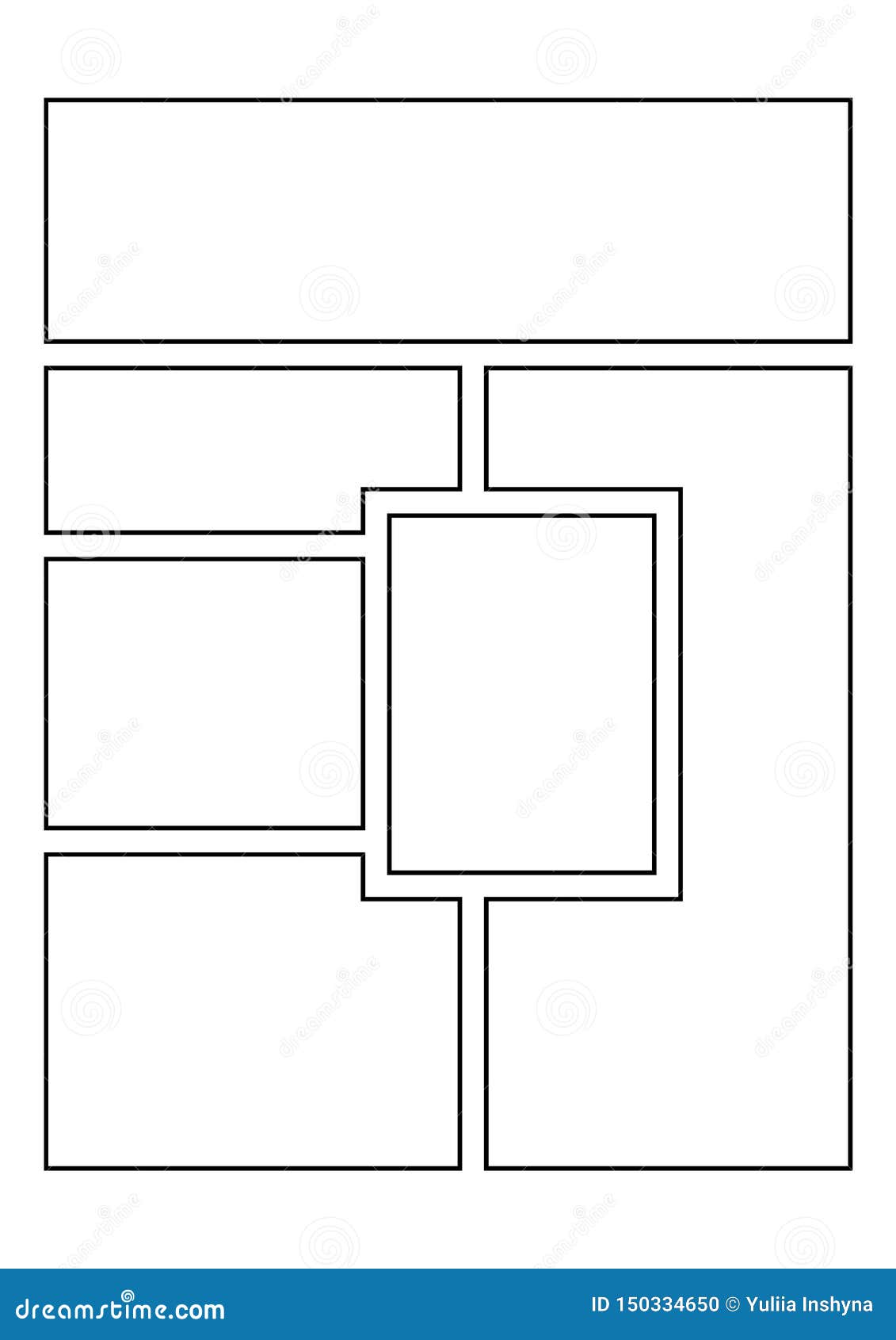 Manga Storyboard Layout Template for Drawing Stories Stock Vector ...