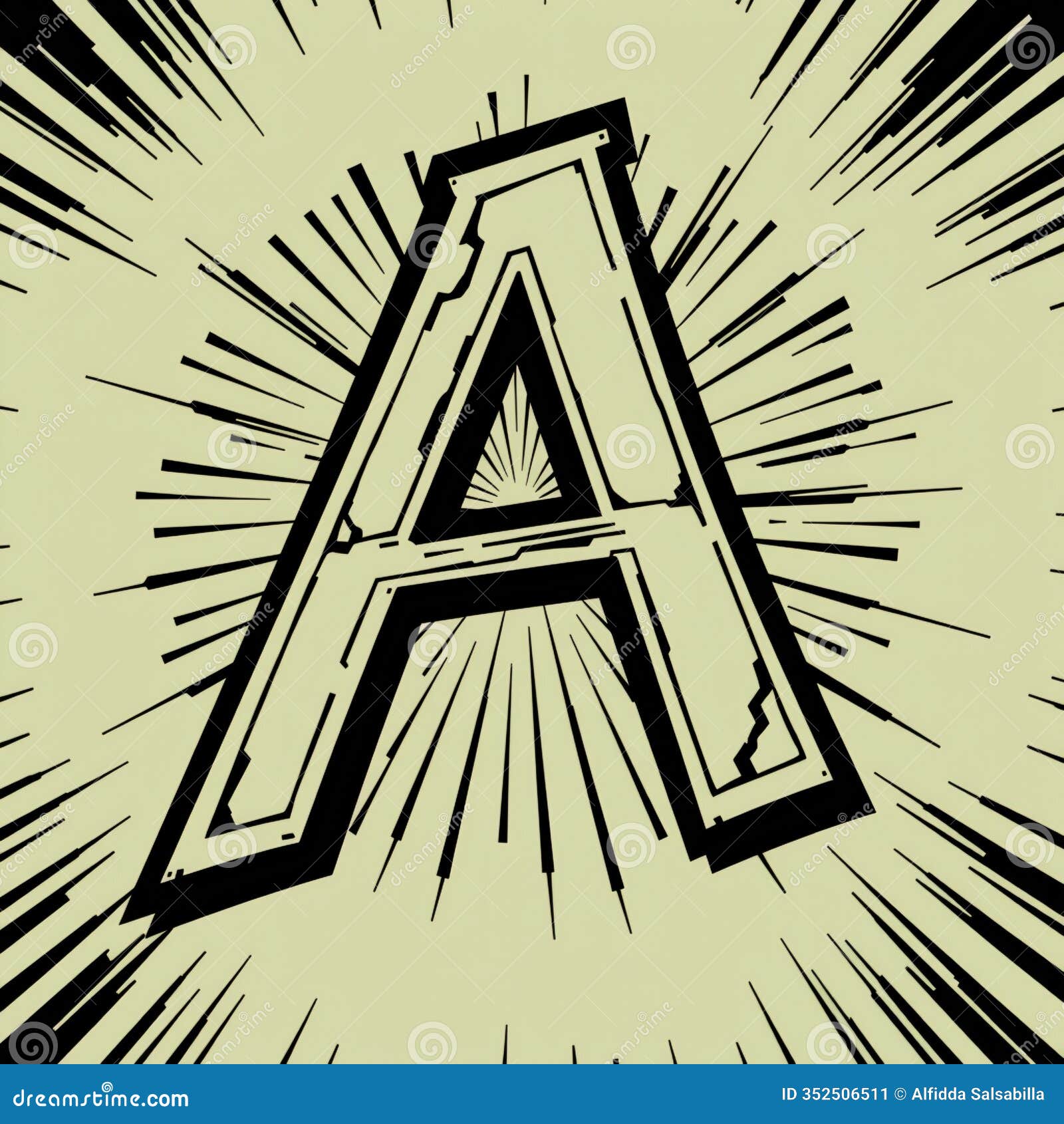 Manga-style Dramatic Letter a Illustration Stock Illustration ...