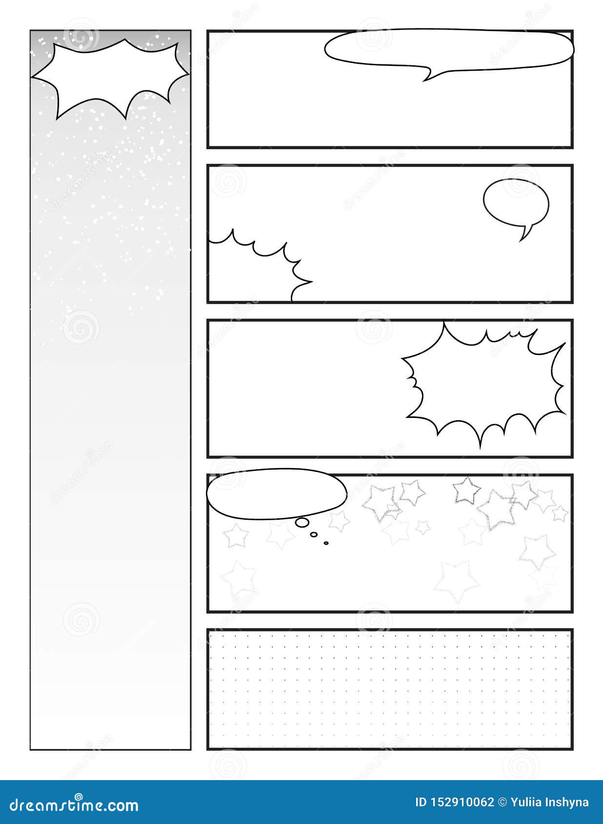 Manga Style Page Design. Comic Book Element Stock Vector - Illustration ...