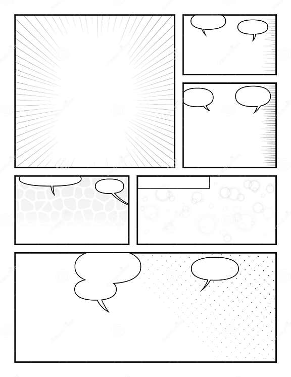 Manga Style Page Layout. Manga Storyboard Layout Template for Drawing ...