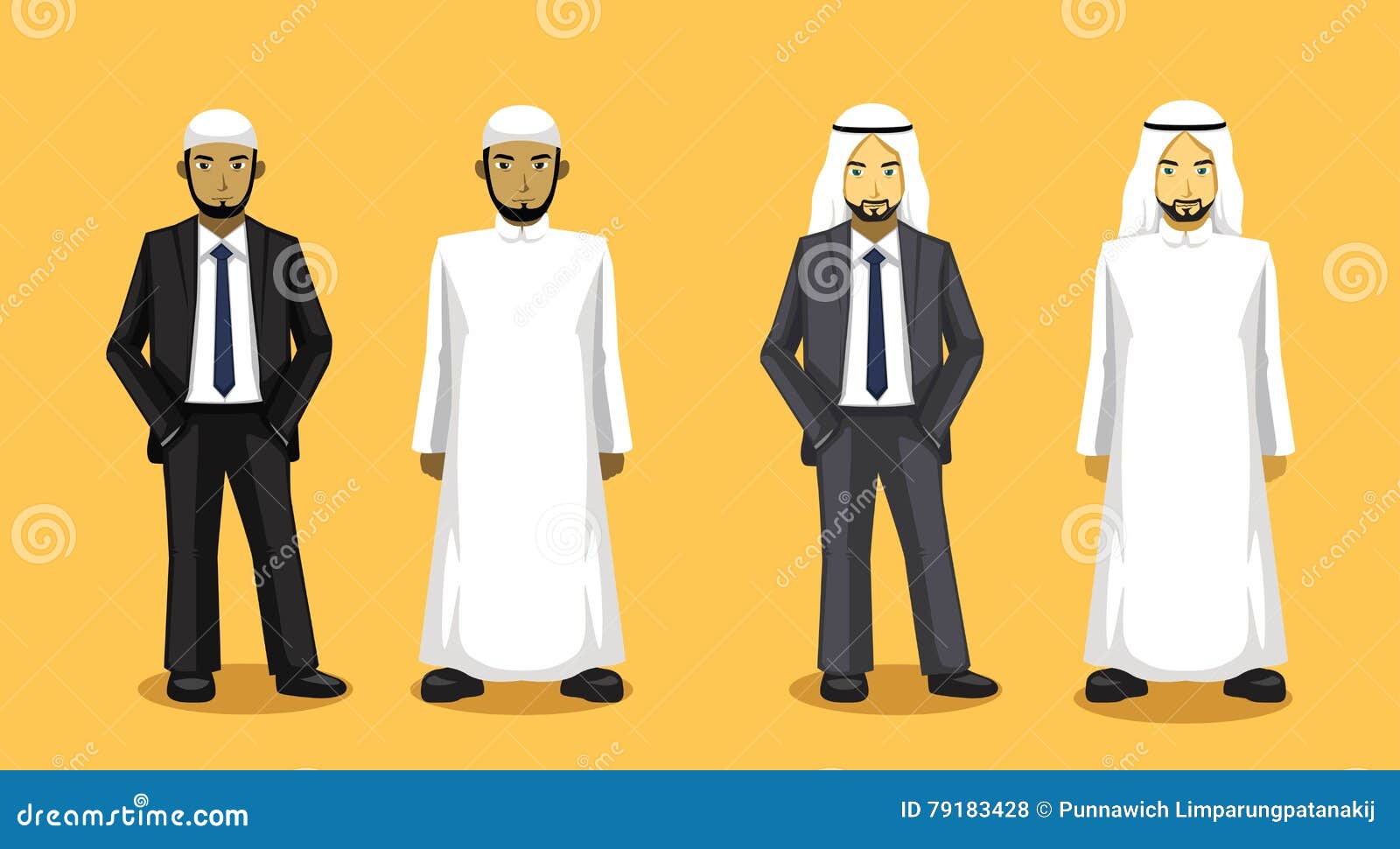 Manga Various Muslim Man Cartoon Vector Illustration 1 Stock Vector ...