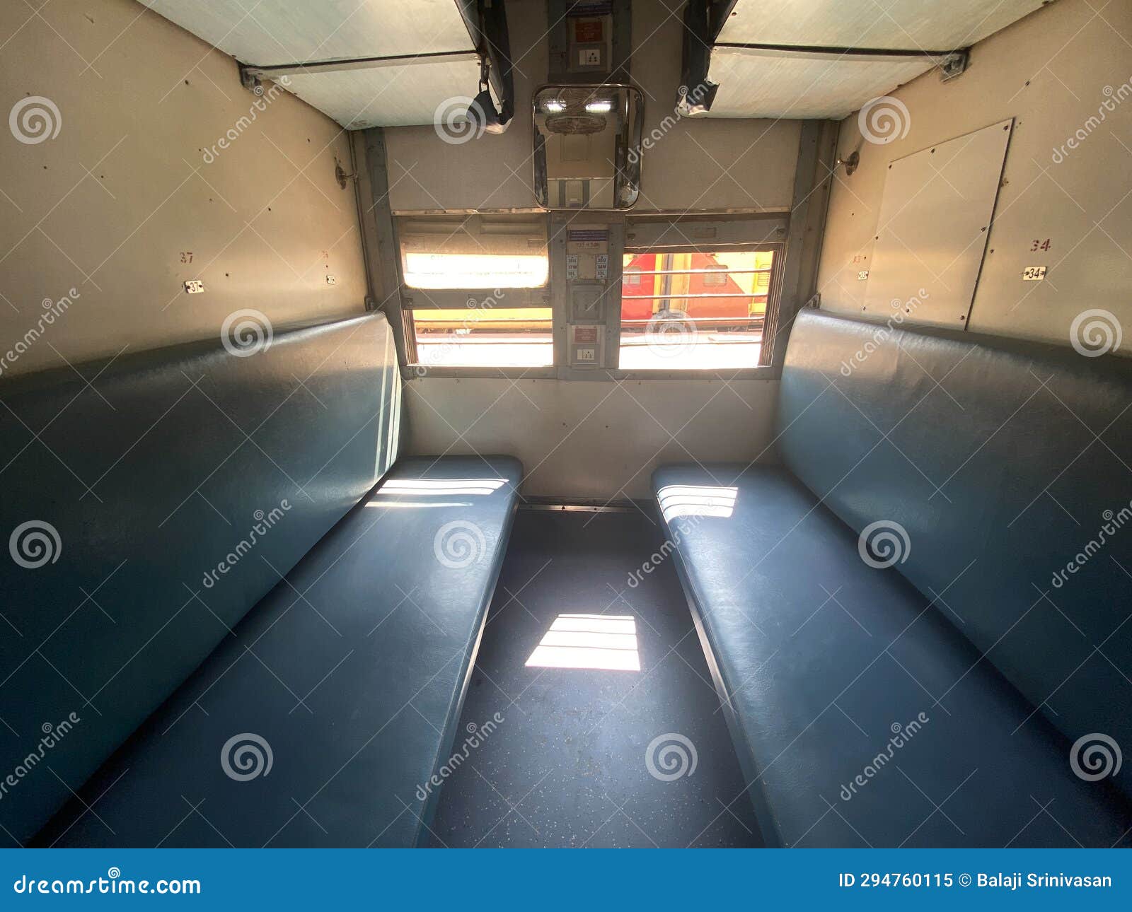 Empty Seats and Berths Inside a Second Class Compartment of a Train Run ...