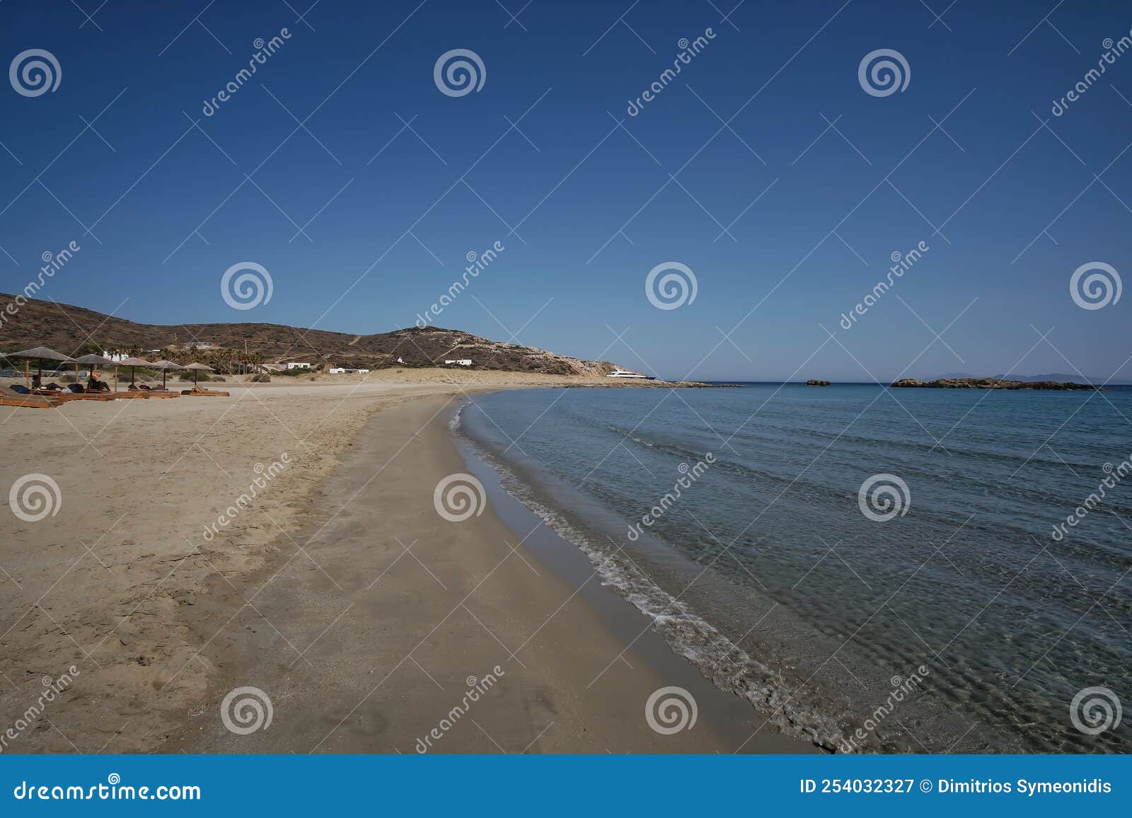 Manganari beach Ios Greece stock image. Image of ocean - 254032327