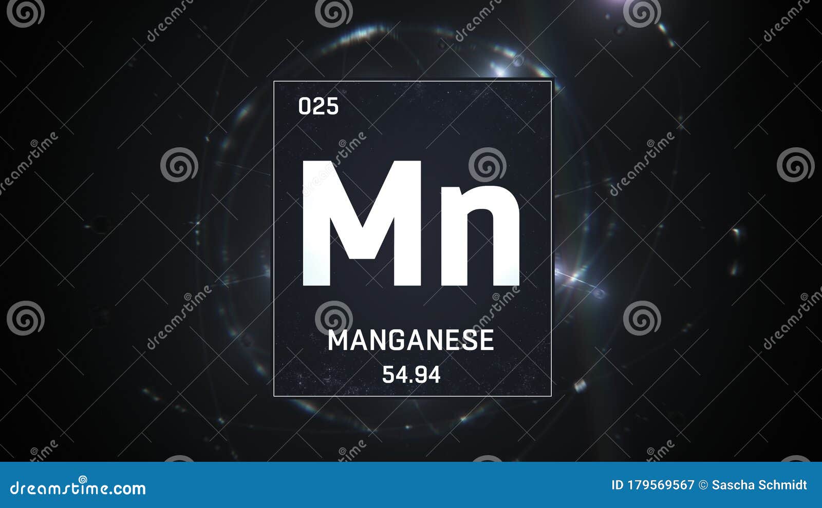 3D-Illustration, Manganese Symbol - Mn. Element Of The Periodic Table ...