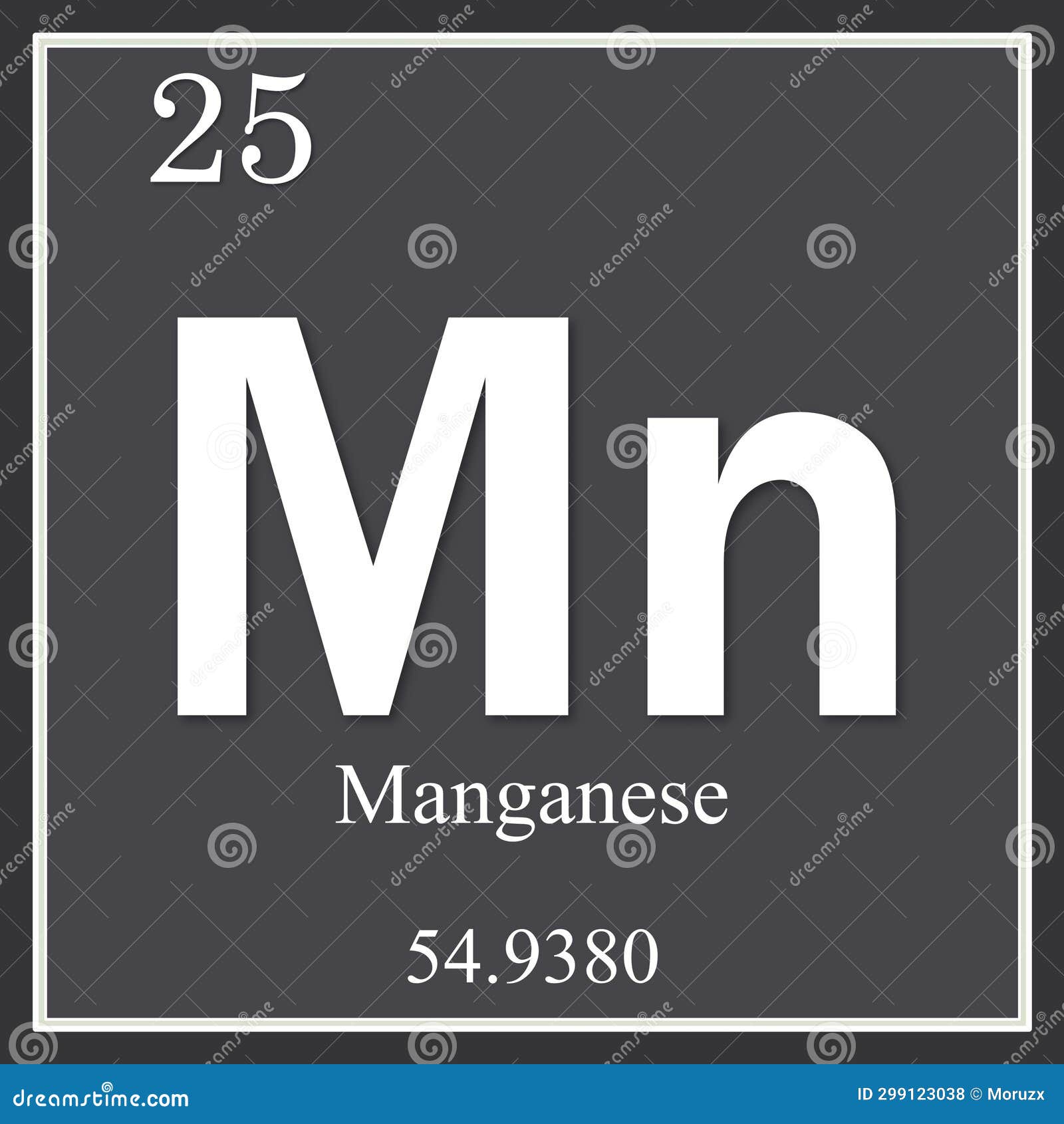 Manganese Chemical Element Dark Square Symbol Stock Illustration