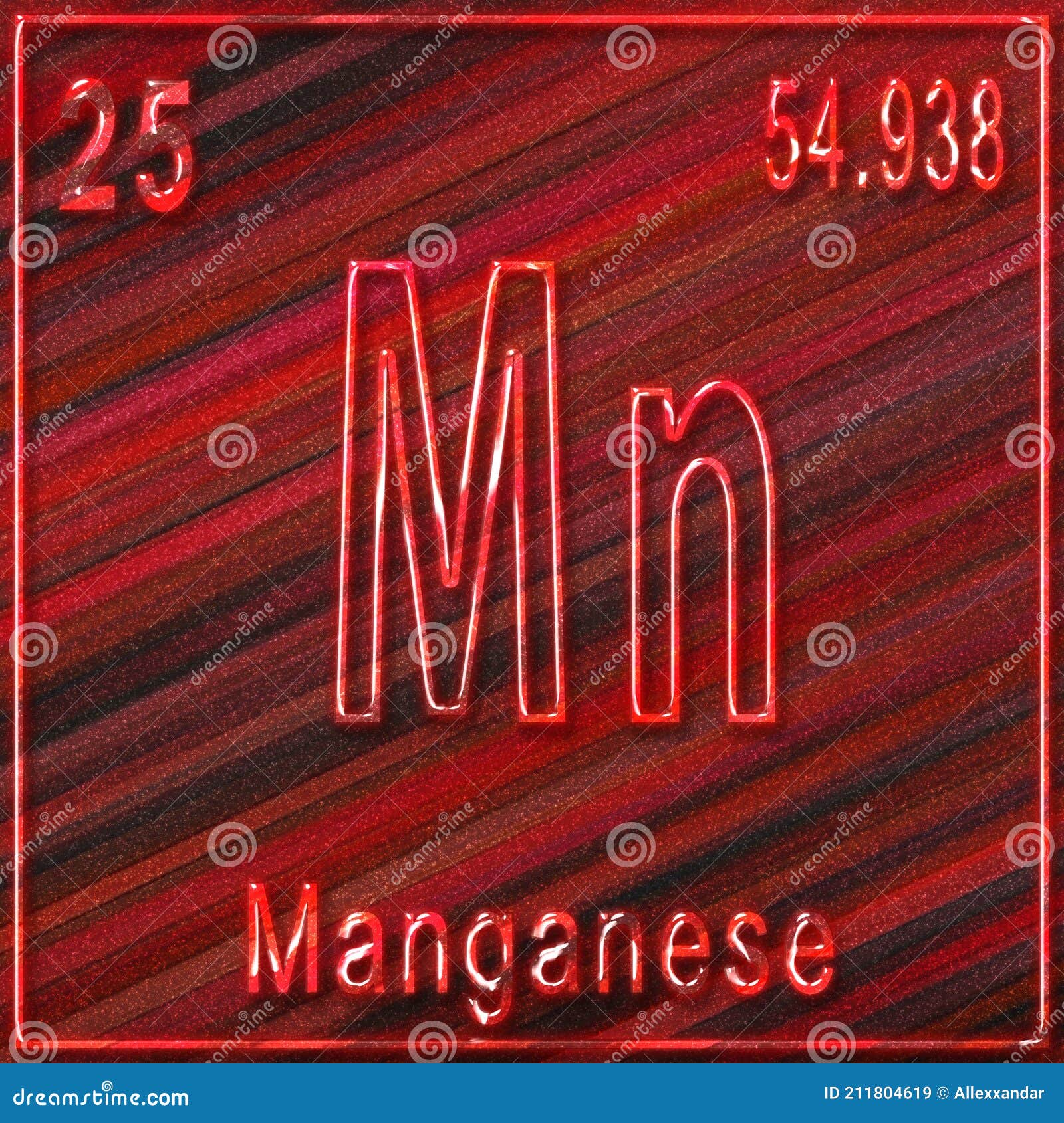 Manganese Chemical Element Sign With Atomic Number And Atomic Weight