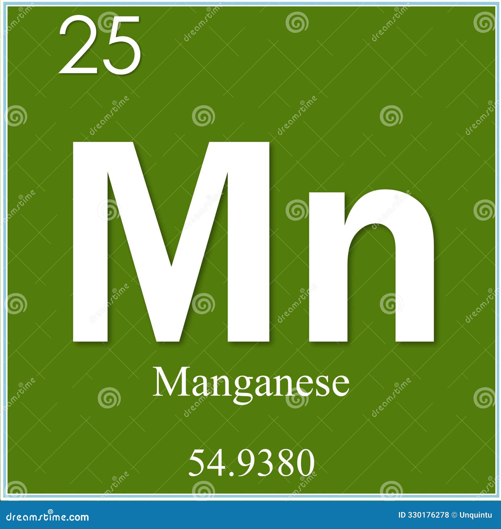 Manganese Chemical Element Symbol On White Background Stock