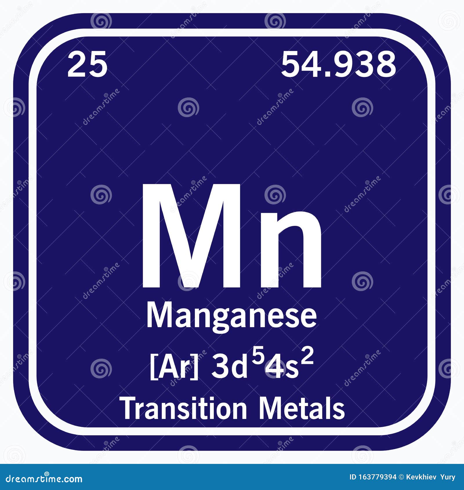 Manganese, Mn, Periodic Table Element Cartoon Vector | CartoonDealer ...