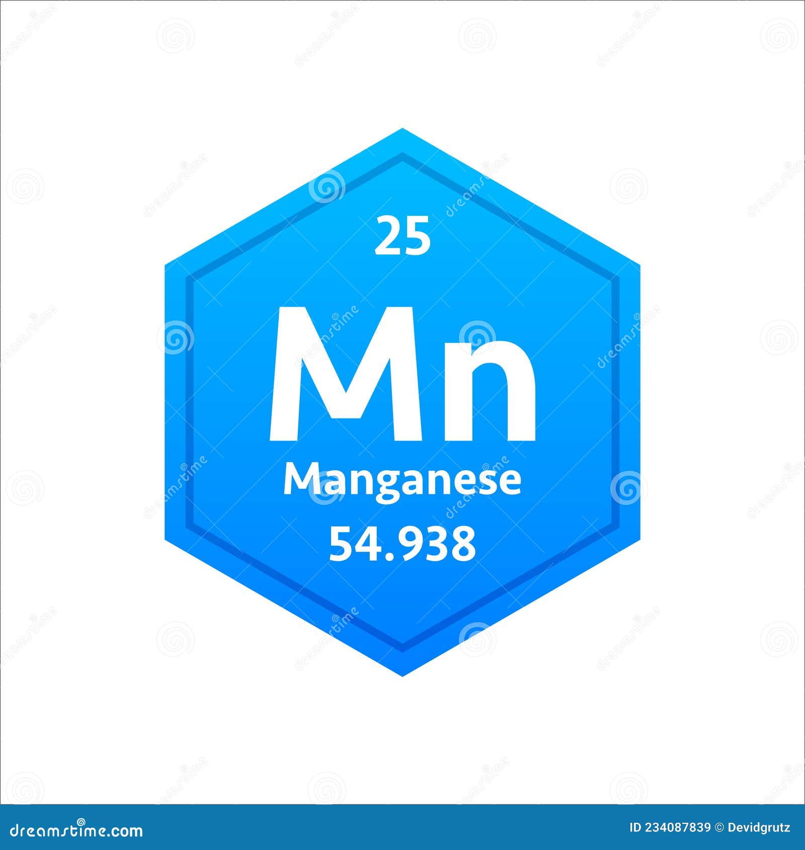 Manganese Symbol Chemical Element Of The Periodic Table Vector Stock