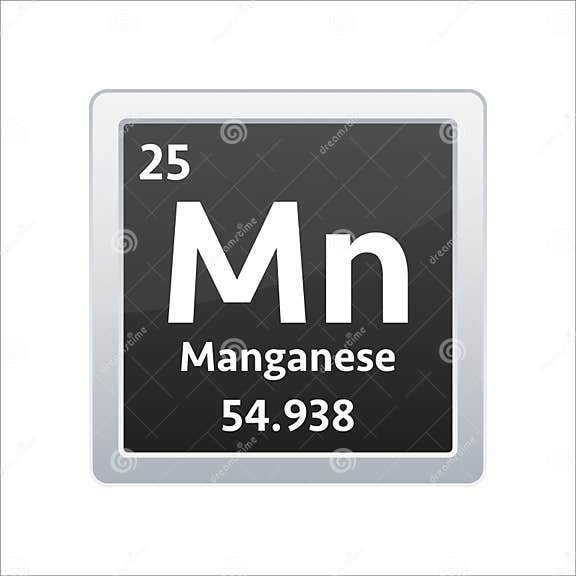 Manganese Symbol Chemical Element Of The Periodic Table Vector Stock