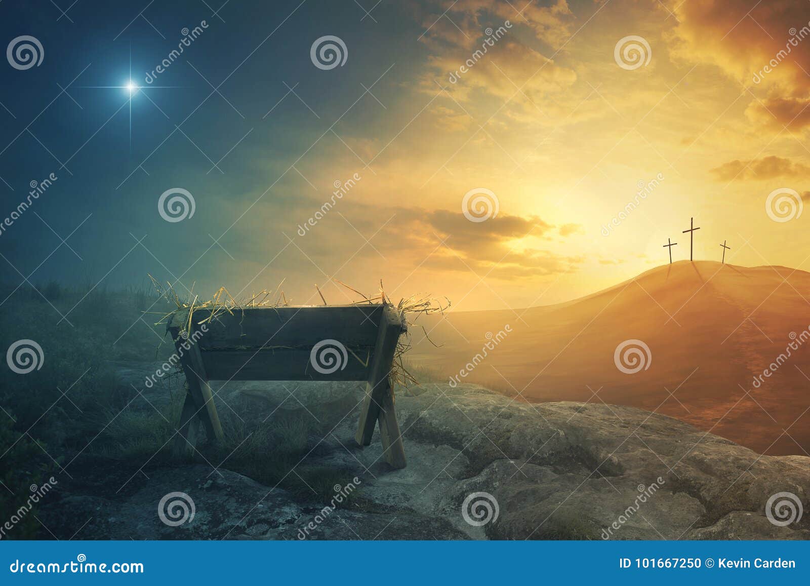 Manger and crosses stock photo. Image of landscape, desert - 101667250