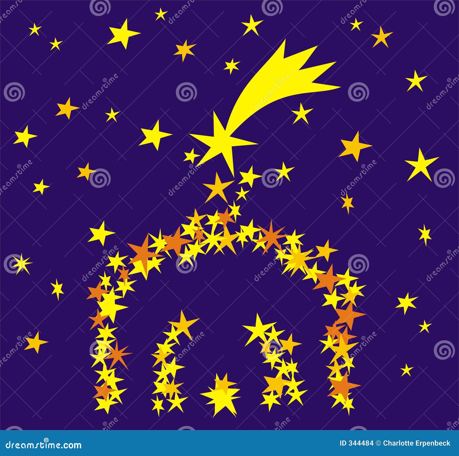 Manger Made Of Stars Vector Illustration | CartoonDealer.com #344486