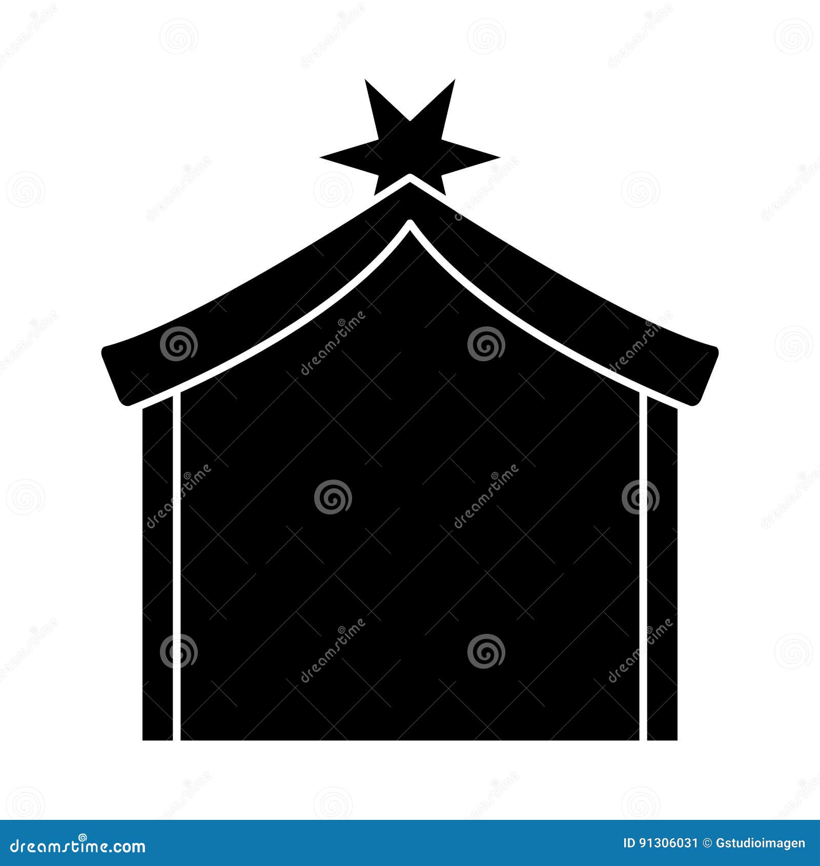 Manger Stable Figure Silhouette Icon Cartoon Vector | CartoonDealer.com ...