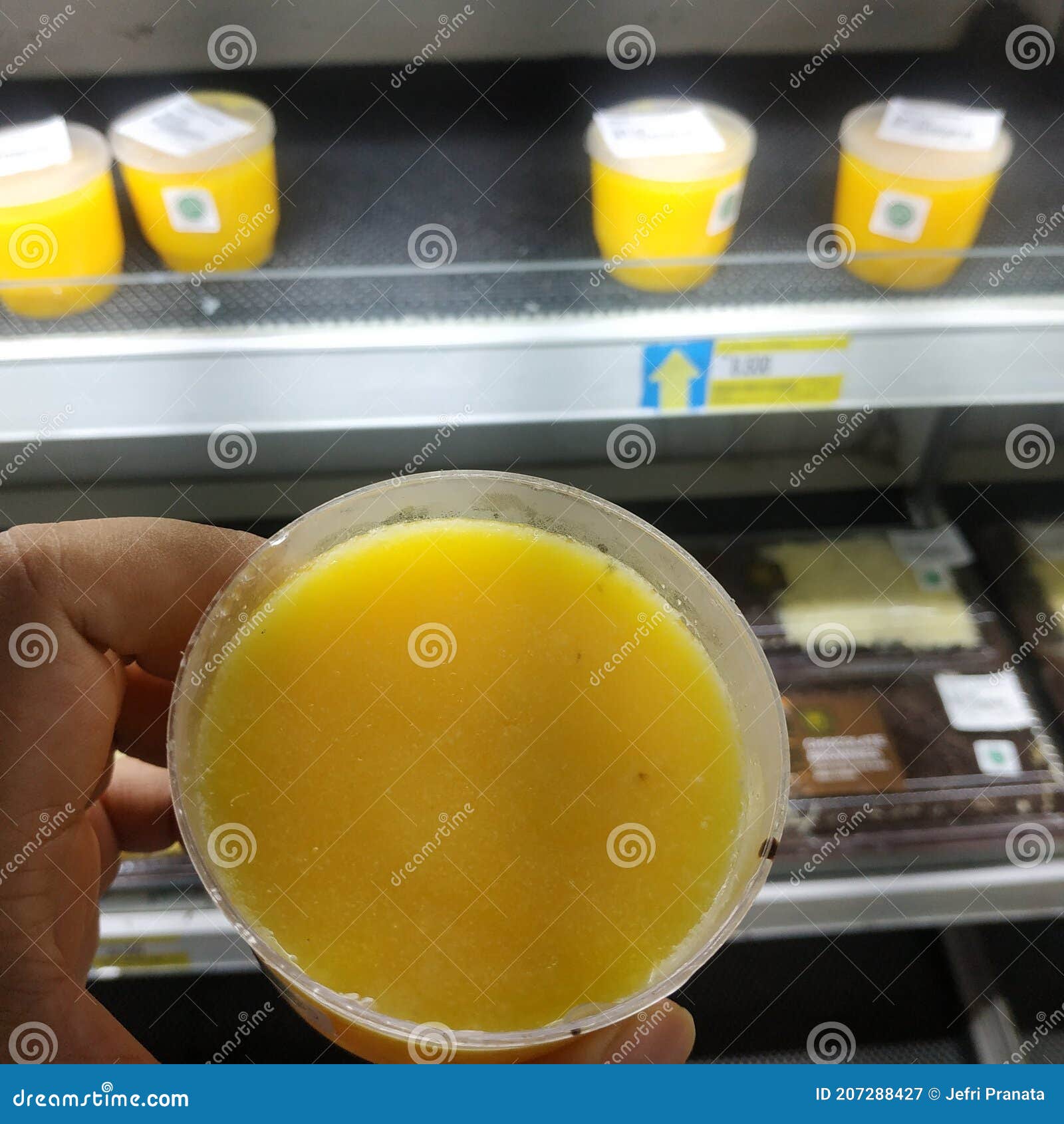 Manggo pudding yellow stock image. Image of dessert - 207288427
