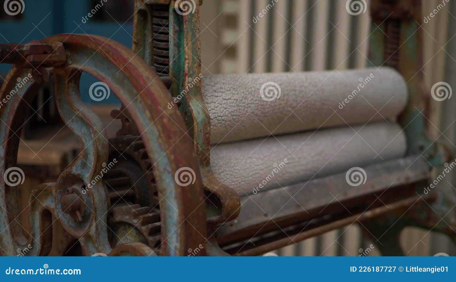 Mangle Wringer Vintage Laundry Machine Stock Video - Video of indoors ...