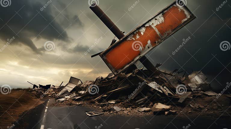 Mangled damaged metal stock illustration. Illustration of collision ...