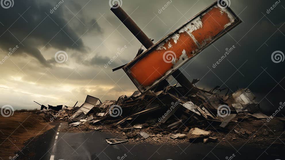 Mangled damaged metal stock illustration. Illustration of collision ...