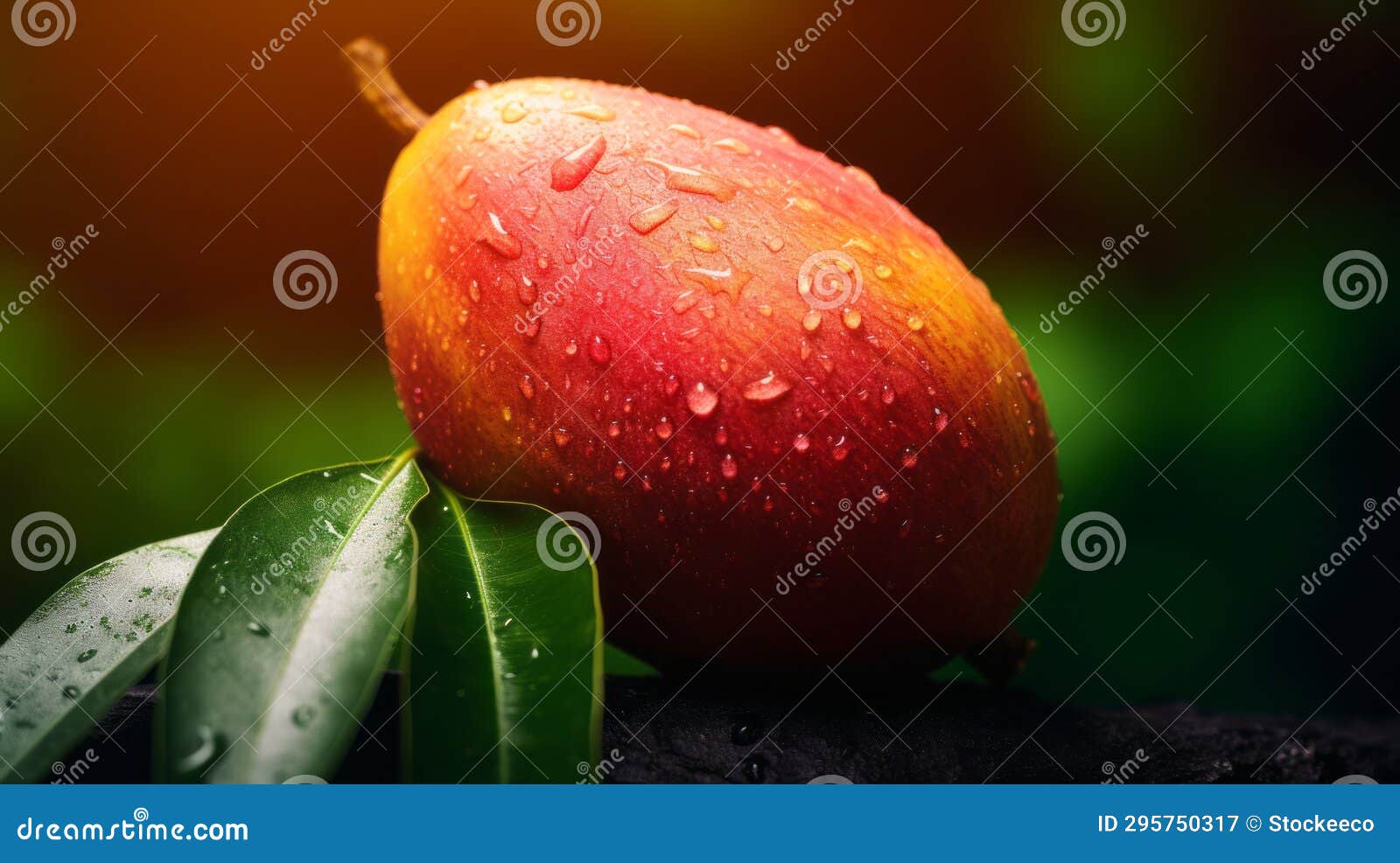 Vibrant Macro Shot of a Mango with Water Drops - Captivating Colors and ...