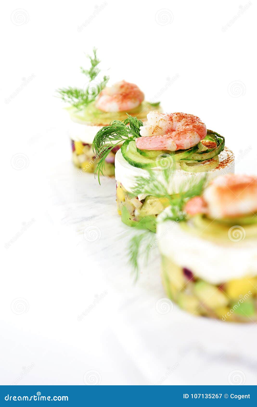 Mango, Avocado and Prawn Canapes II Stock Image - Image of lunch ...