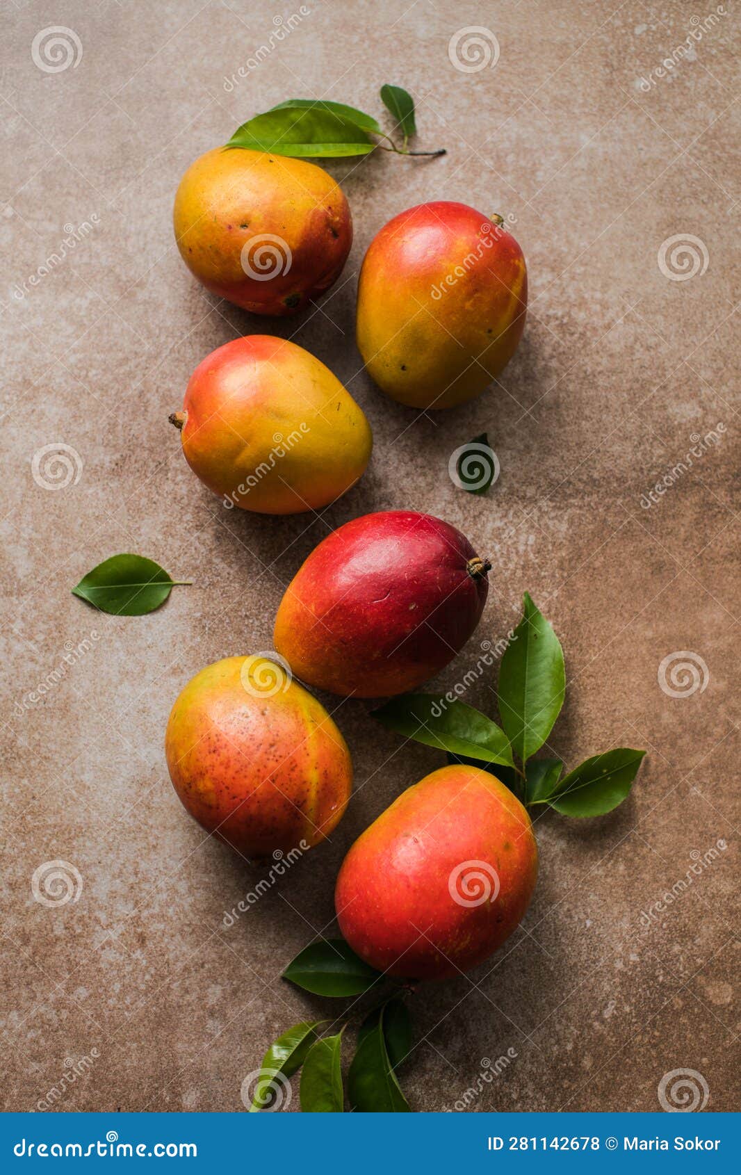 Mango Background Design Concept. Top View of Fresh Mango Fruit Pattern ...