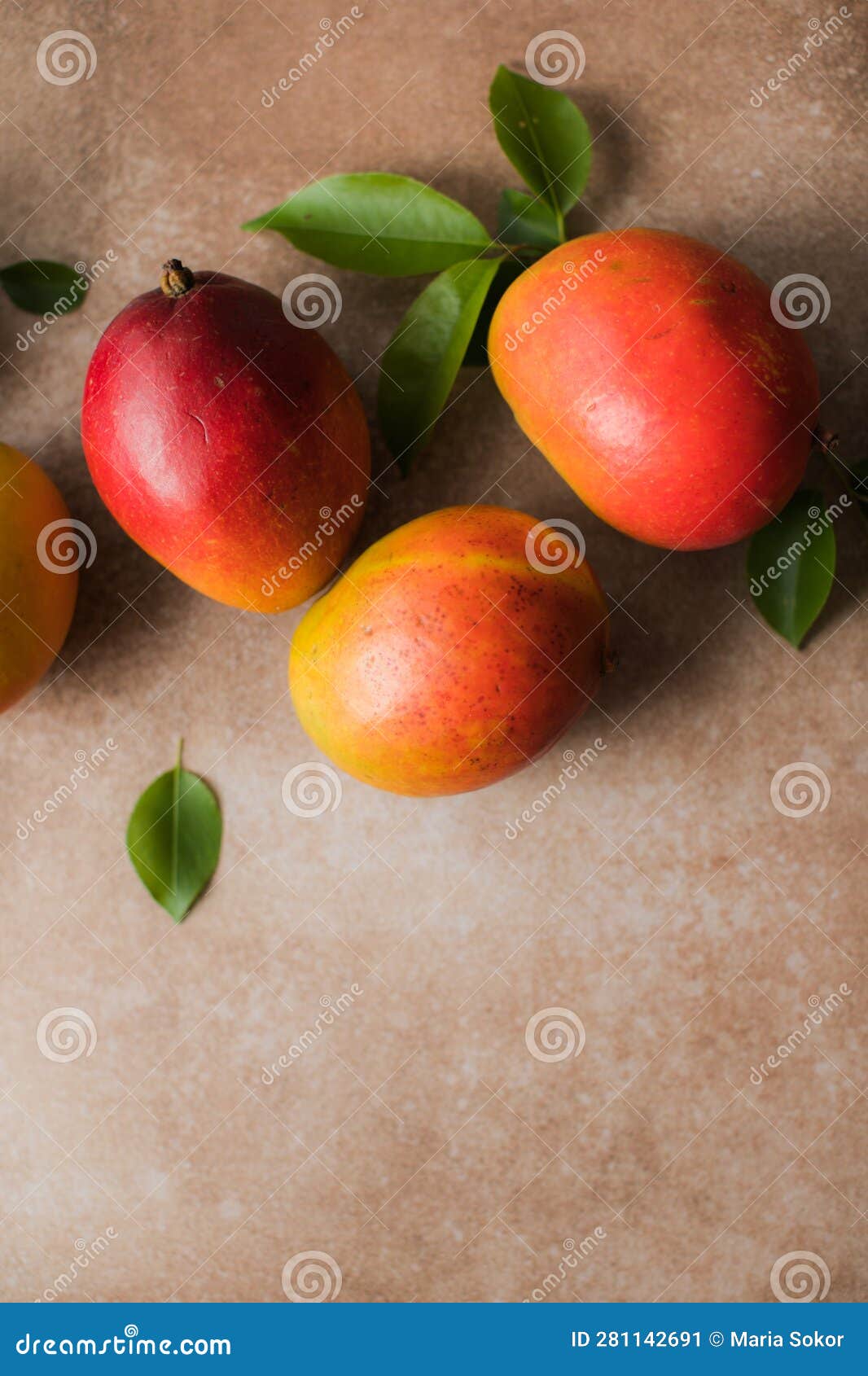 Mango Background Design Concept. Top View of Fresh Mango Fruit Pattern ...