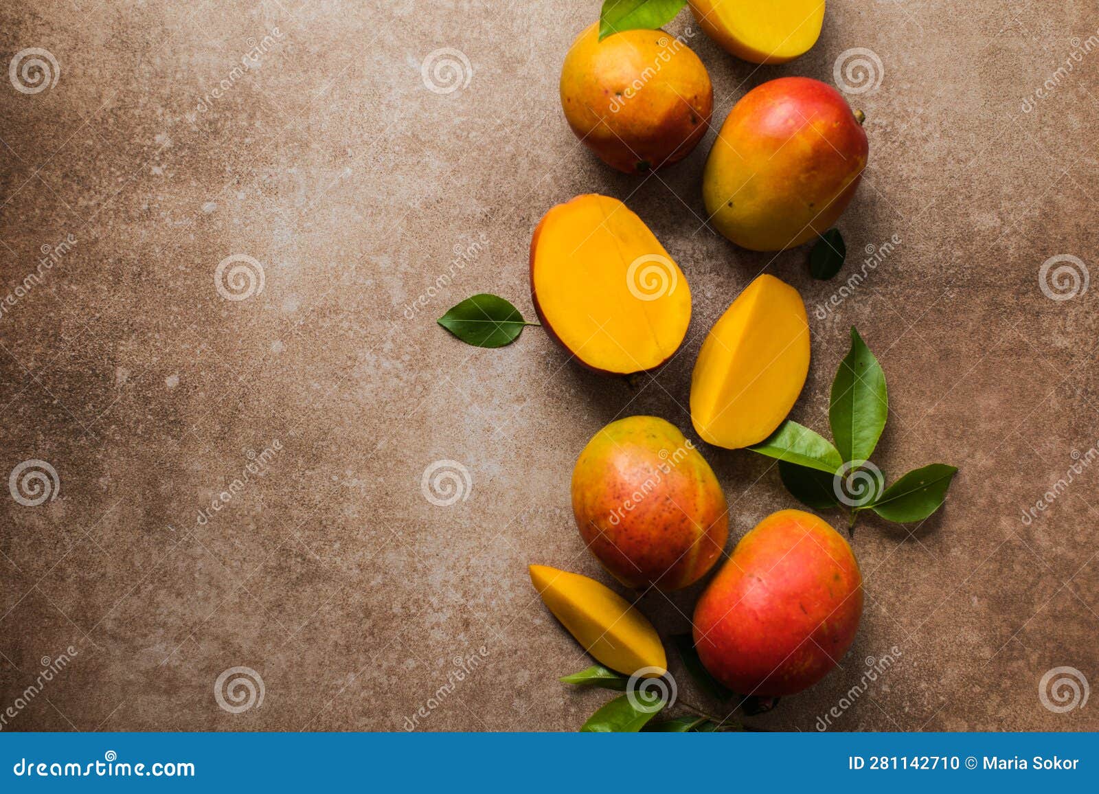 Mango Background Design Concept. Top View of Fresh Mango Fruit Pattern ...