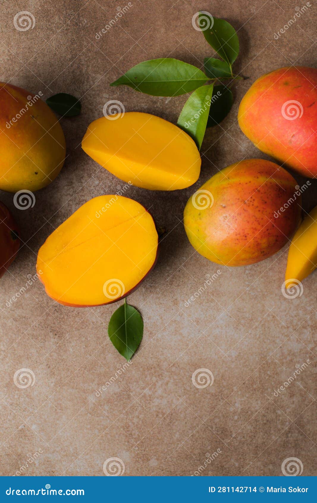 Mango Background Design Concept. Top View of Fresh Mango Fruit Pattern ...