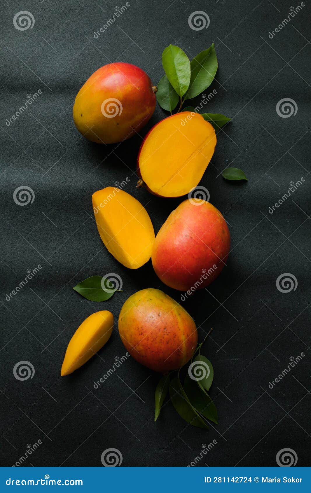 Mango Background Design Concept. Top View of Fresh Mango Fruit Pattern ...