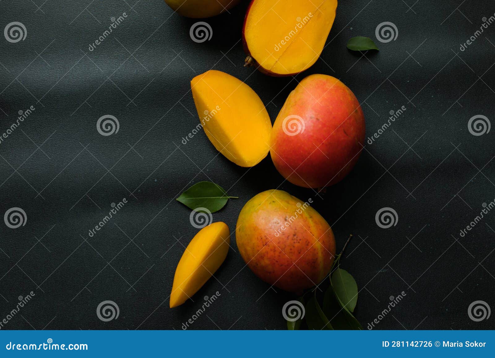 Mango Background Design Concept. Top View of Fresh Mango Fruit Pattern ...