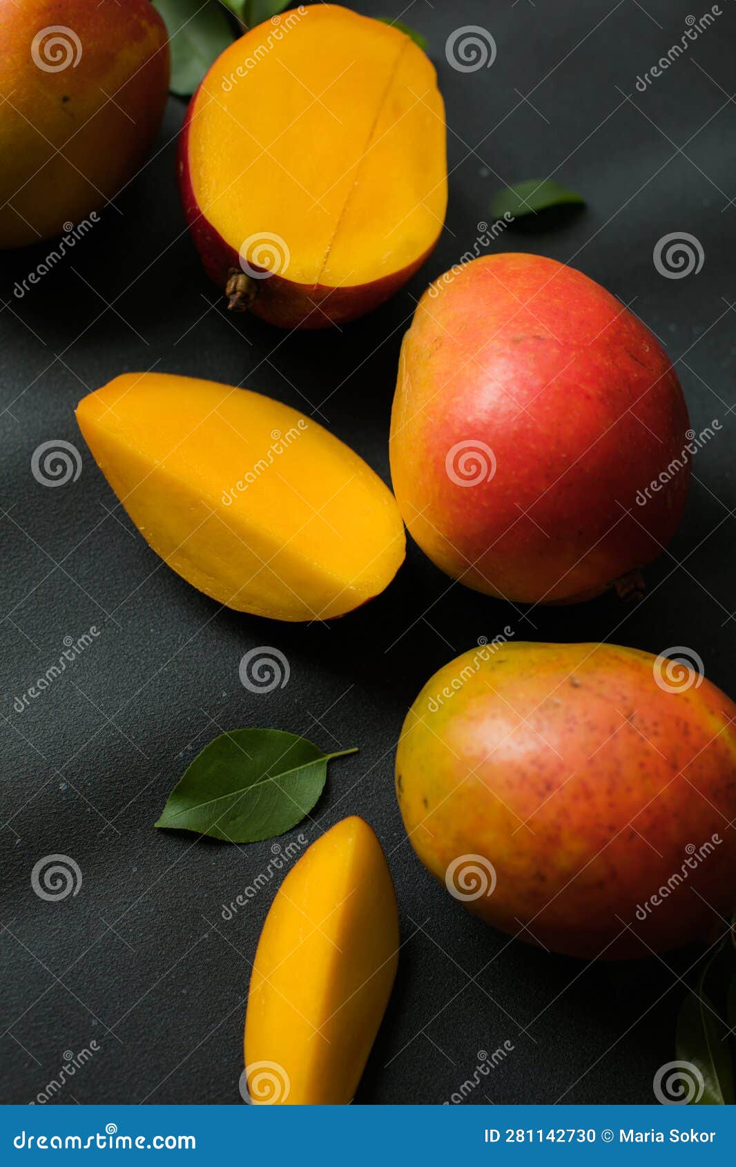 Mango Background Design Concept. Top View of Fresh Mango Fruit Pattern ...