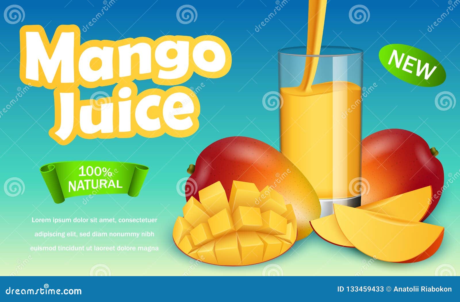 Mango Banner, Realistic Style Stock Vector - Illustration of piece ...