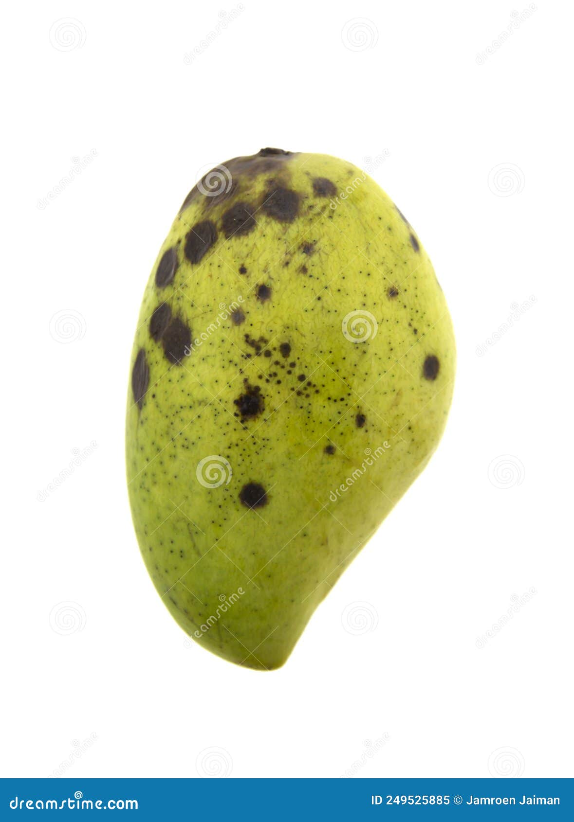 Mango with Black Dots Isolated on a White Background Stock Image ...