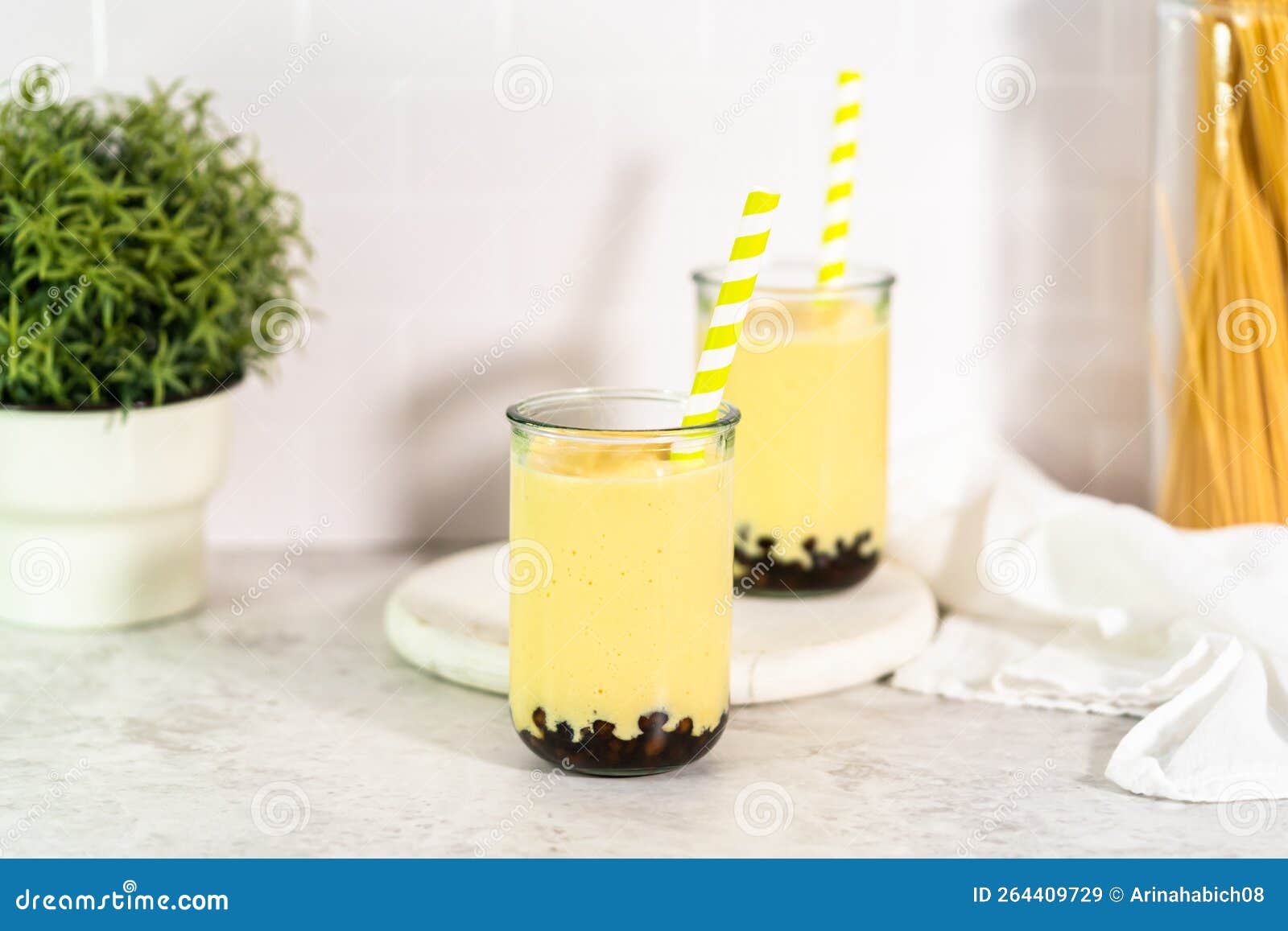 Mango boba smoothie stock image. Image of drink, organic - 264409729