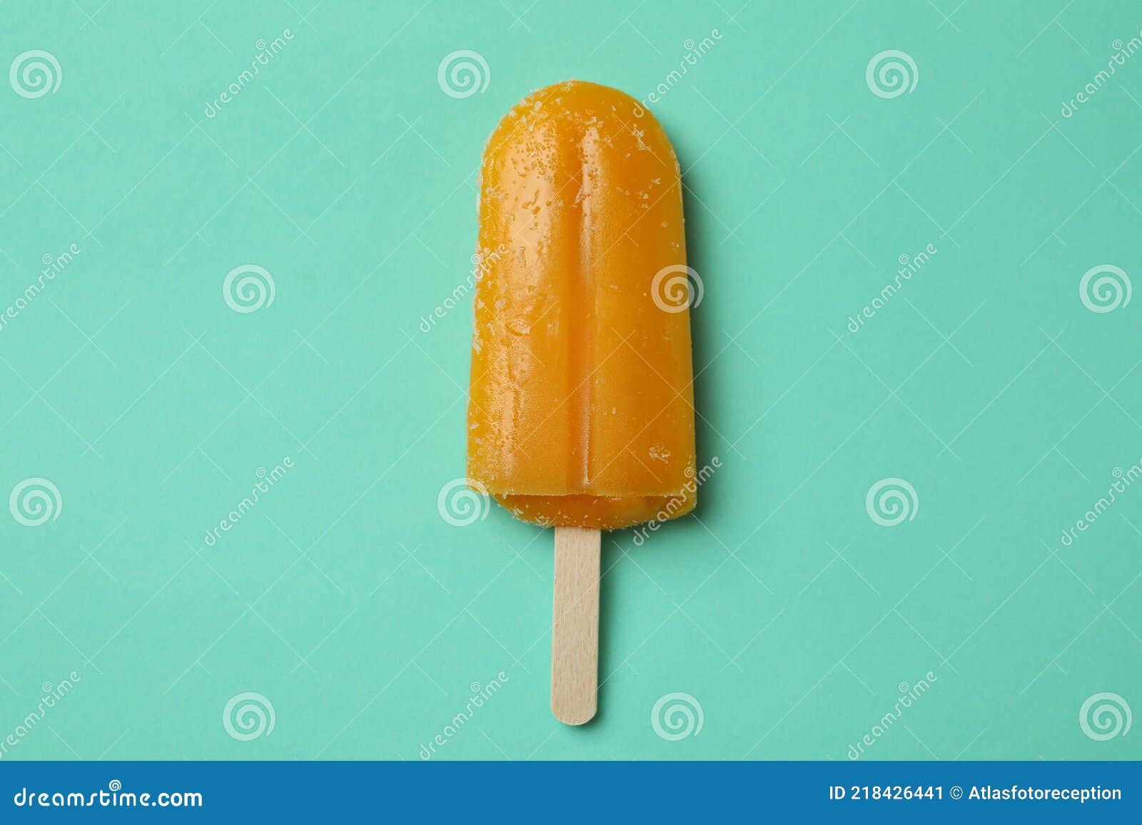 Mango or Caramel Ice Cream Stick on Mint Background Stock Image - Image ...