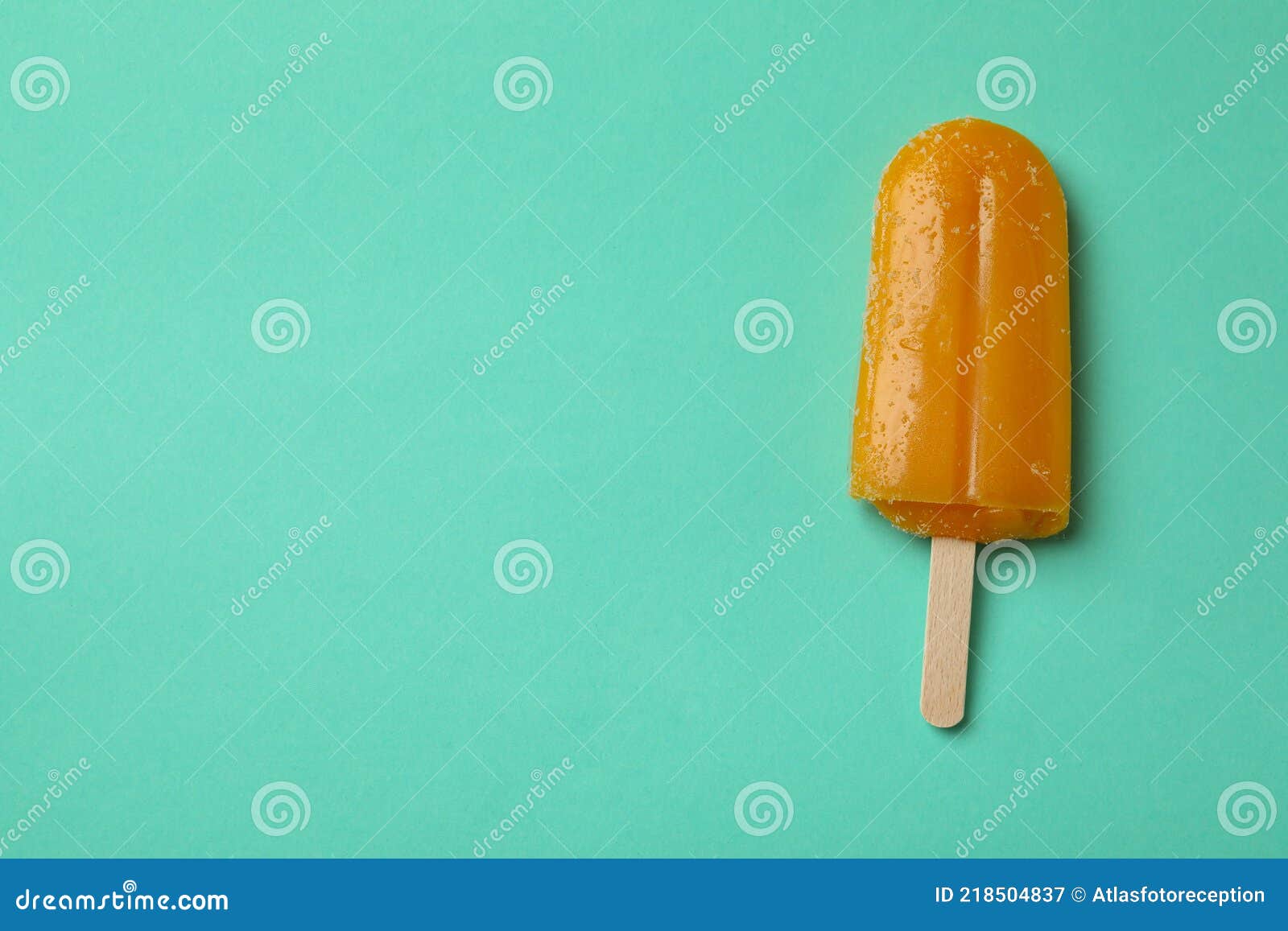 Mango or Caramel Ice Cream Stick on Mint Background Stock Image - Image ...