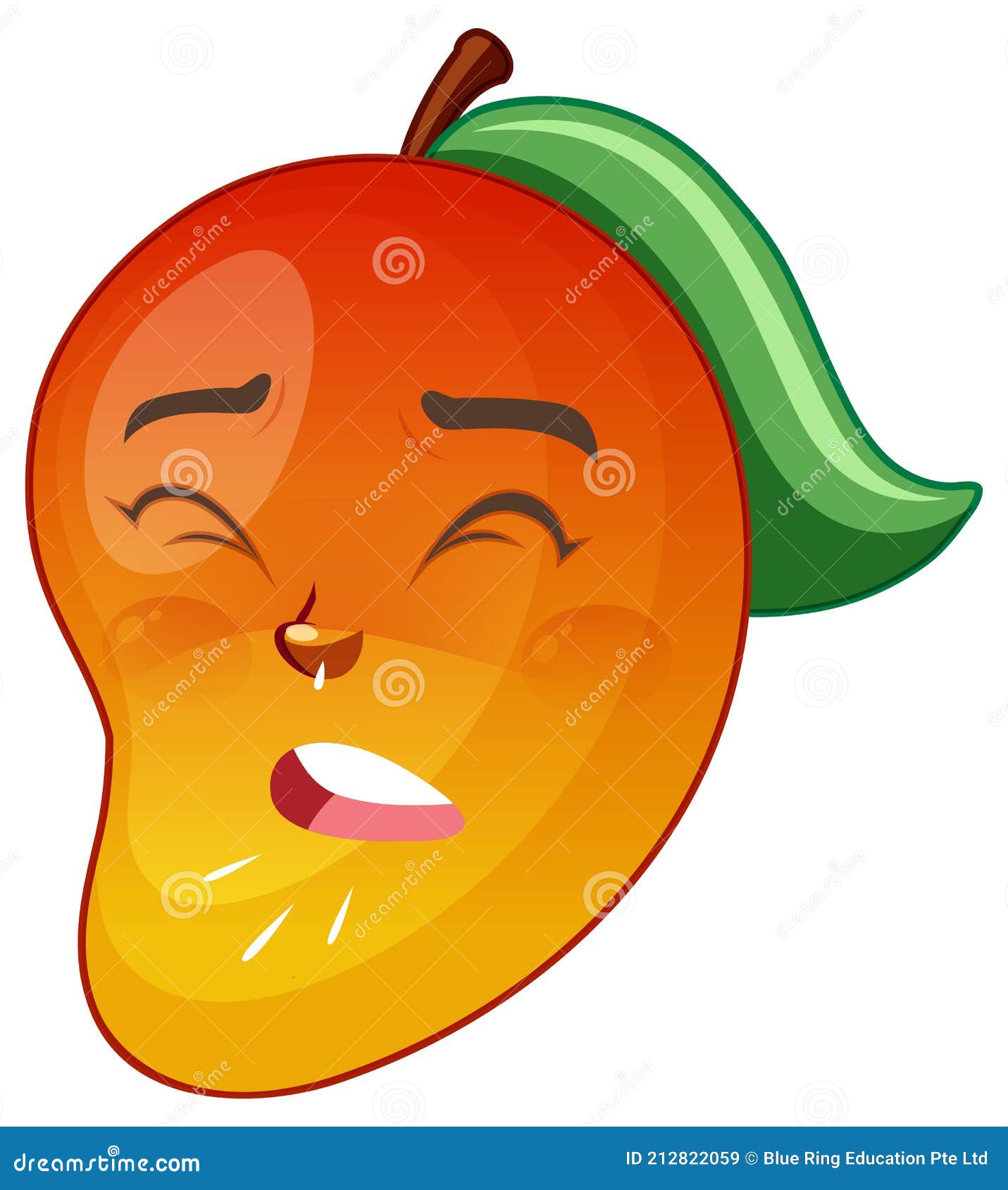 Mango Cartoon Character with Facial Expression Stock Vector ...