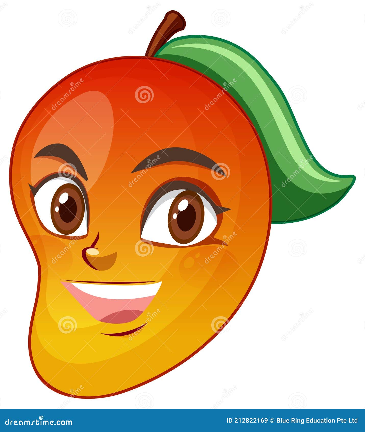 Mango Cartoon Character with Facial Expression Stock Vector ...